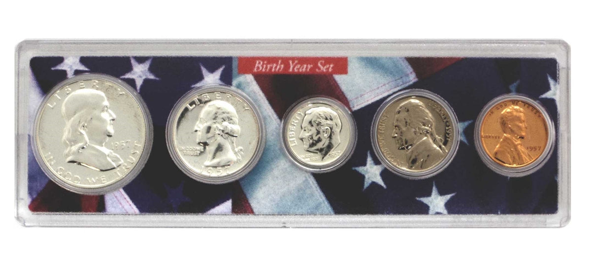 1959 Birth Year Coin Set in American Flag Holder – Smyrnacoin.com